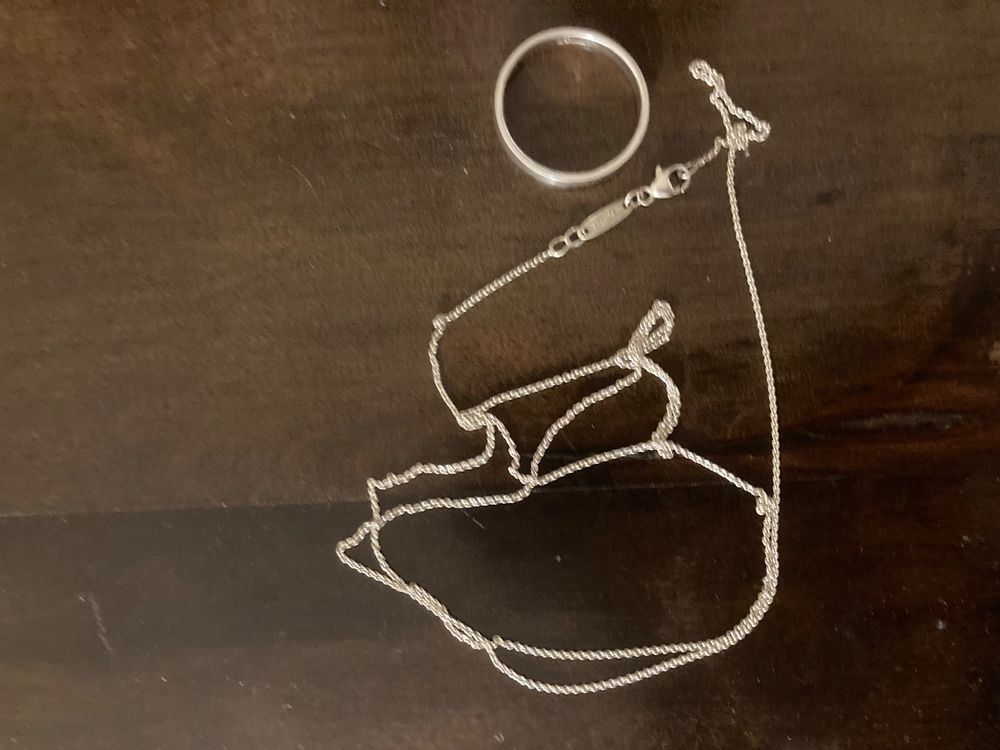 Silber 925 Halskette mit Ring(en) 80 cm | Kaufen auf Ricardo