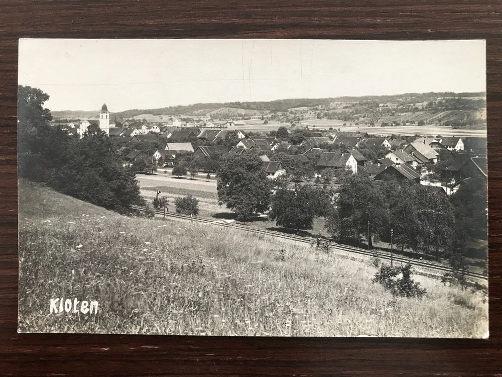 FOTOKARTE Kloten ALS BAUERNDORF MIT REF. KIRCHE & BAHNLINIE (Gebraucht) in Wald ZH für CHF 10 ...