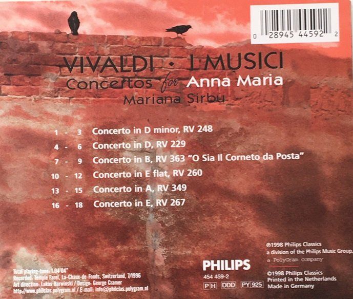 Vivaldi - Concertos for Anna Maria (Mariana Sirbu) (Gebraucht) in ...