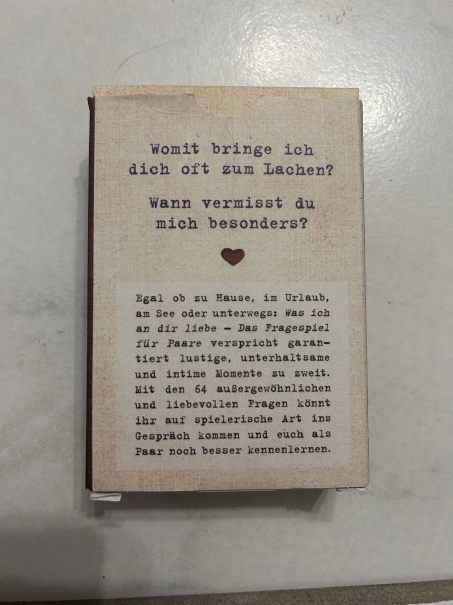 Fragespiel für Paare - Was ich an dir liebe - Neuwertig! (Gebraucht) in ...