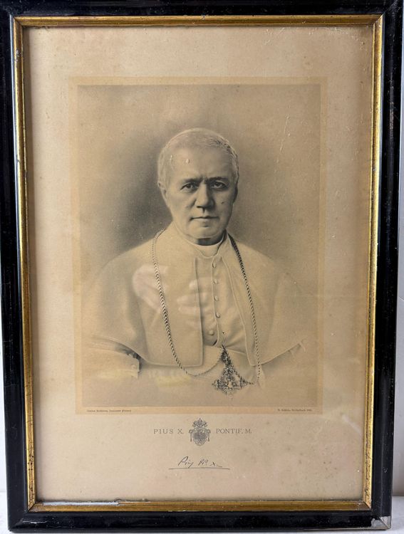Antikes Pius X. Papst Portrait gerahmt signiert (Gebraucht) in ...