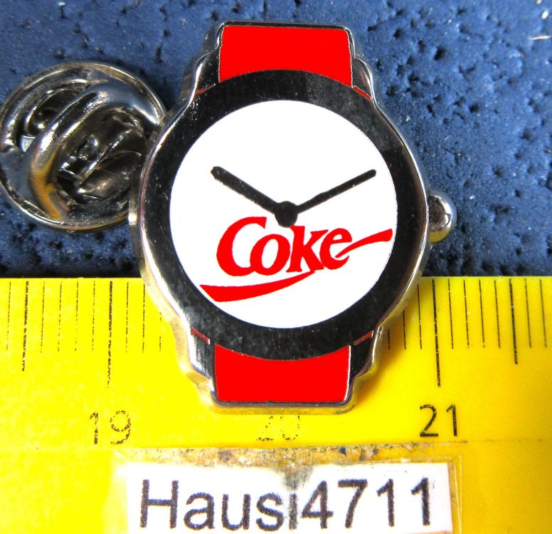 COKE WATCH COCA-COLA UHR SCHMUCK-PIN ENAMEL 25mm TO-QUALITÄT (Gebraucht ...