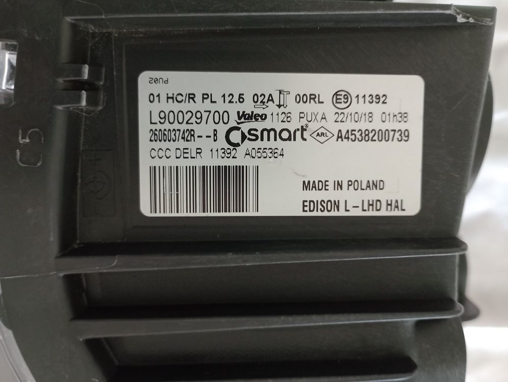 Original Smart Scheinwerfer Links - 453 Fortwo Forfour (Gebraucht) in ...