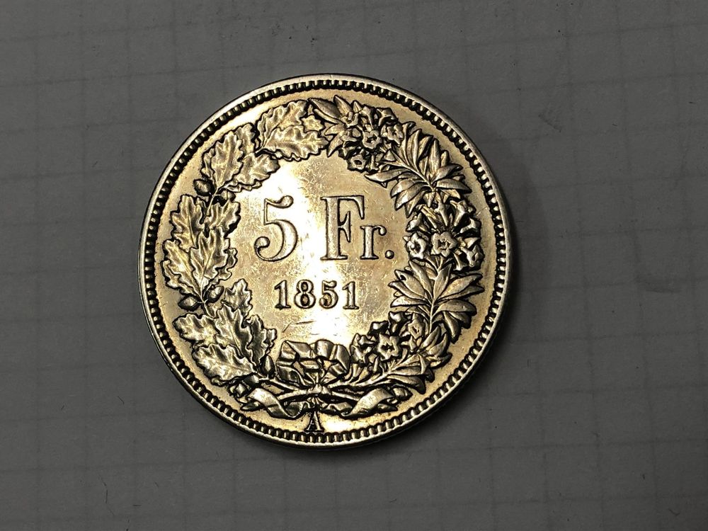Schweiz 5 Franken 1851 (Gebraucht) in Zürich für CHF 220 – mit Lieferung auf Ricardo kaufen