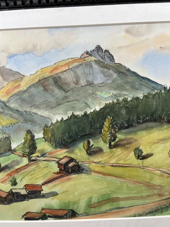 Berglandschaft Aquarell Handsigniert. (Gebraucht) in Neuhausen am Rheinfall für CHF 5 – mit ...