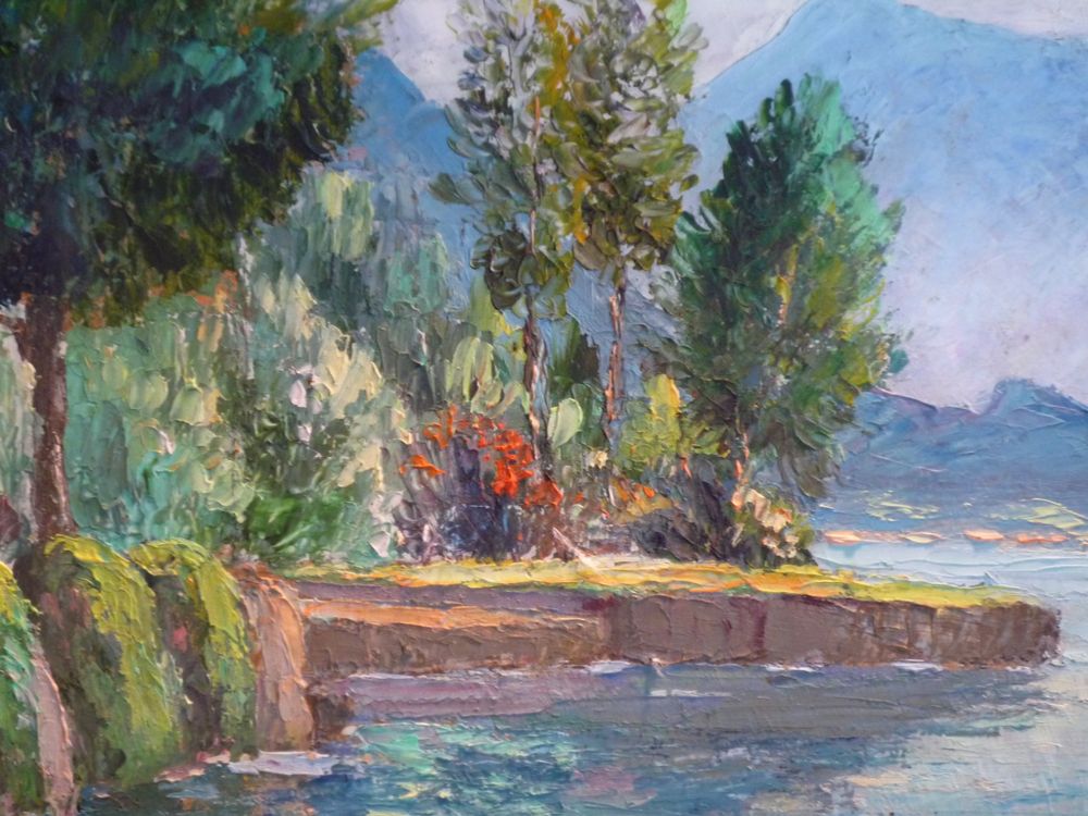 Fuchs Ernst (1921 Biel - 2010): Seeuferlandschaft (Gebraucht) in Egg b ...