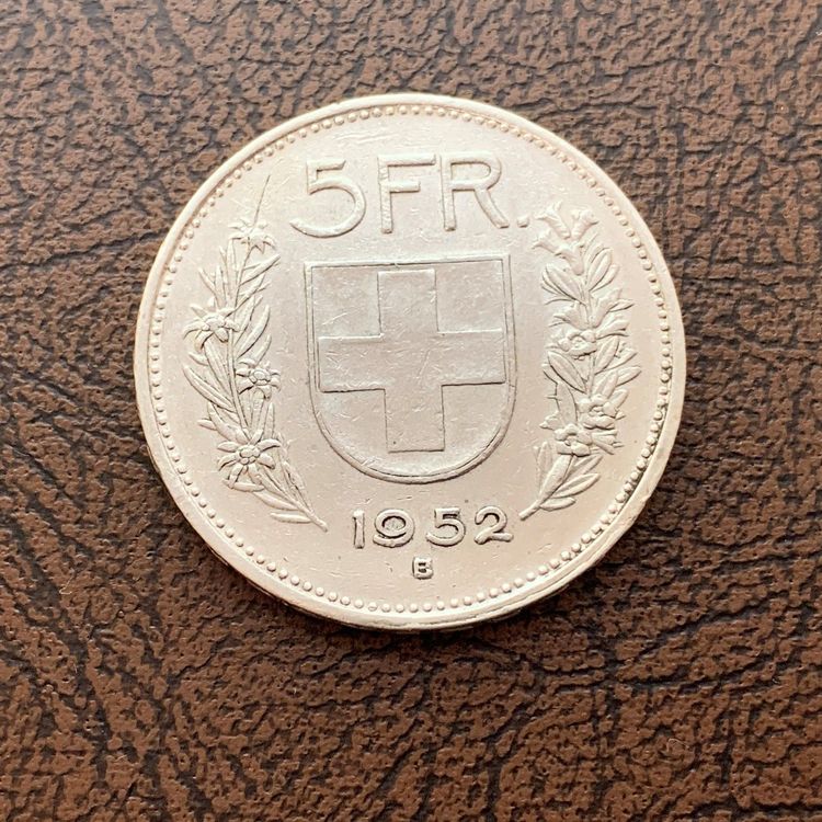 5 Franken Silber 1952 - selten (Gebraucht) in Reitnau für CHF 24 – mit Lieferung auf Ricardo kaufen