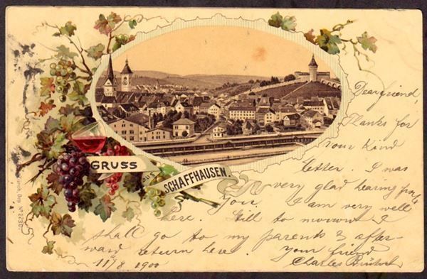 11)GRUSS aus SCHAFFHAUSEN Gel.1900 LITHO (Gebraucht) in Höri für CHF 30 – mit Lieferung auf ...