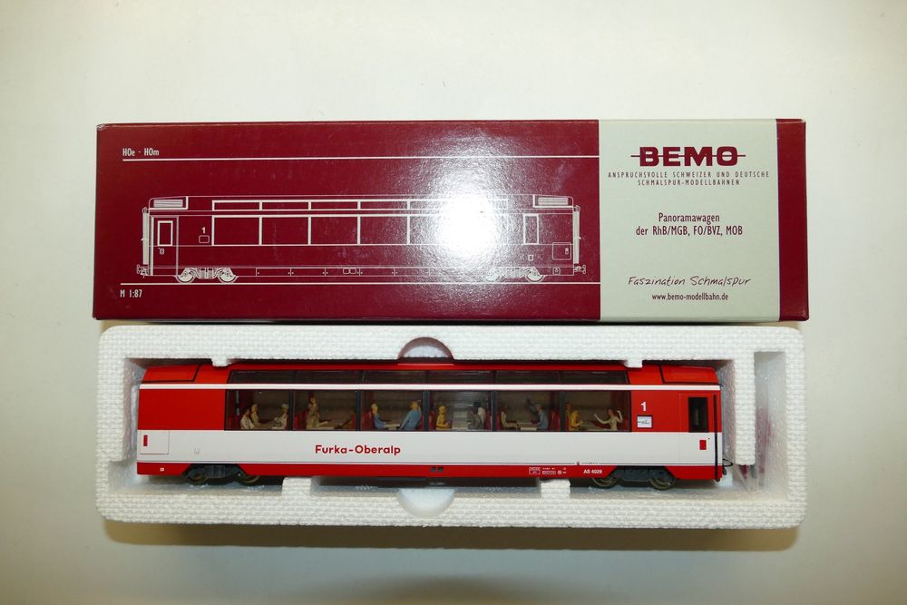 Bemo H0m: FO 1.Kl. Panoramawagen AS 4029 (Neu und originalverpackt) in ...