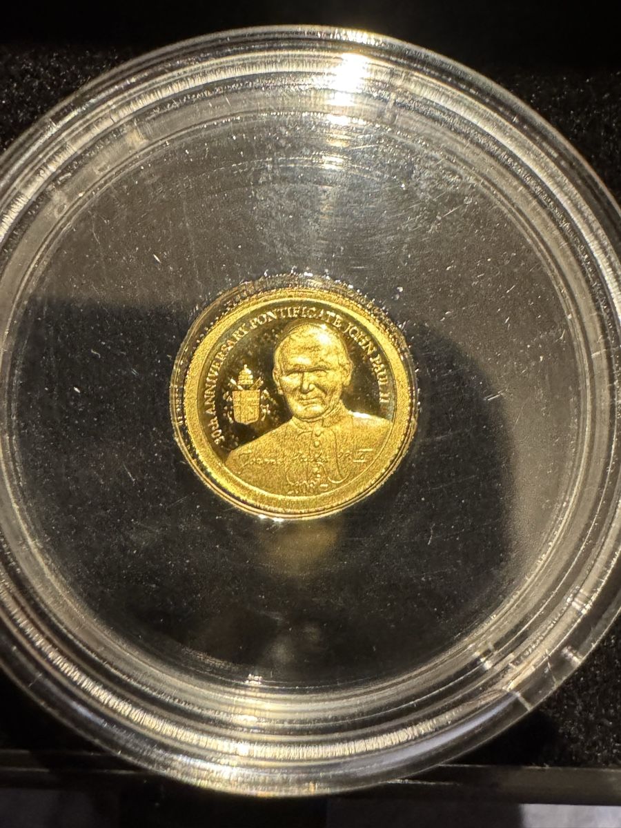 0,5‑g‑Goldmünze „Cook Islands 1 Dollar, Johannes Paul II.” (Neuf avec ...
