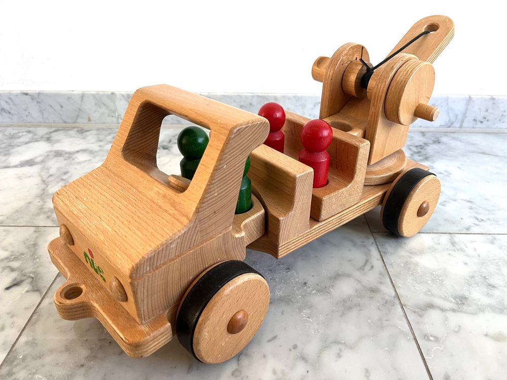 NIC Holz Abschleppwagen Creamobil Holzspielzeug Schlepper (Gebraucht ...