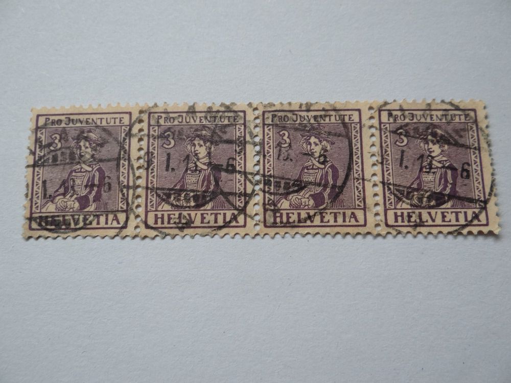 Rarer Vierstreifen PJ Nr. 7 gestempelt CHF 450.-- ab 29.-- (Gebraucht) in Kriens für CHF 29 ...