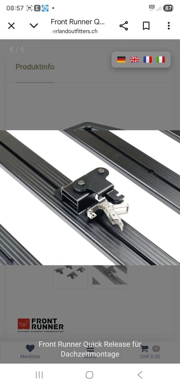 Front Runner Quick Release Dachzeltmontage Set komplett! (Neu (gemäss ...