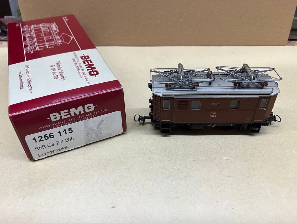 Bemo 1256 115 RhB Ge 2/4 205 Stangenellok, H0m Digital (Gebraucht) in ...