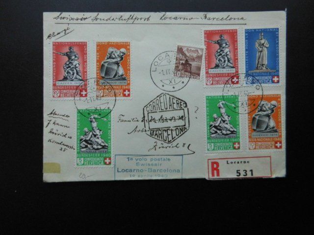 Luftpost Brief Locarno Barcelona 10 April 1940 | Kaufen auf Ricardo