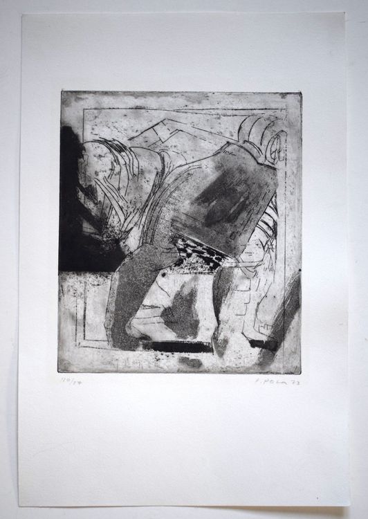 Paolo Pola CH Puschlav GR Abstrakte Radierung RAR Frühwerk! | Kaufen auf Ricardo