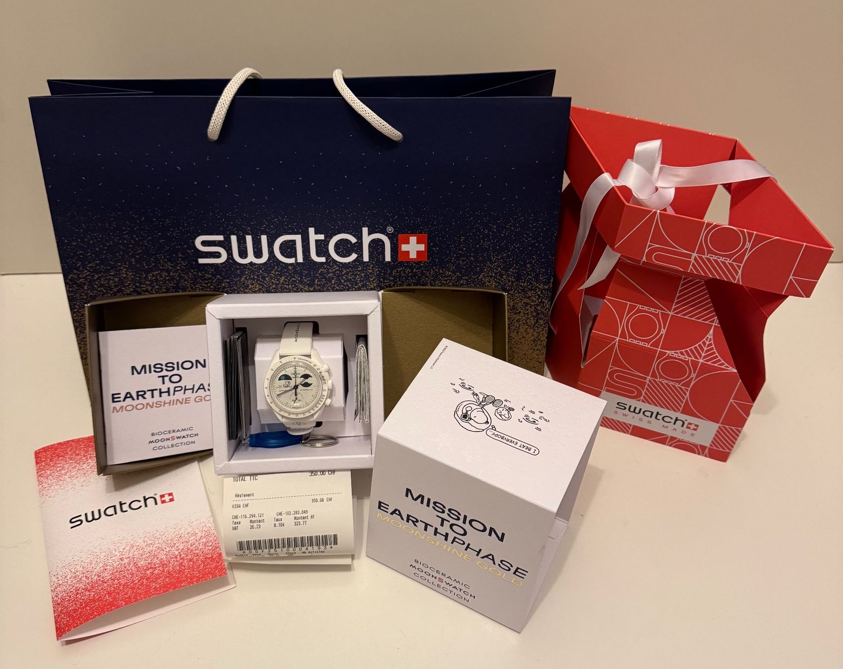 SWATCH MISSION TO EARTHPHASE MOONSHINE GOLD - COLD MOON (Neu und ...