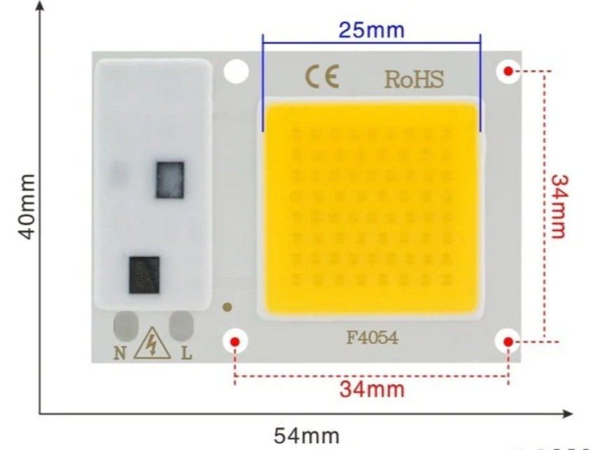 30W LED Chip COB Kaltweiss F4054 220V für Flutlichtstrahler (Neu und ...