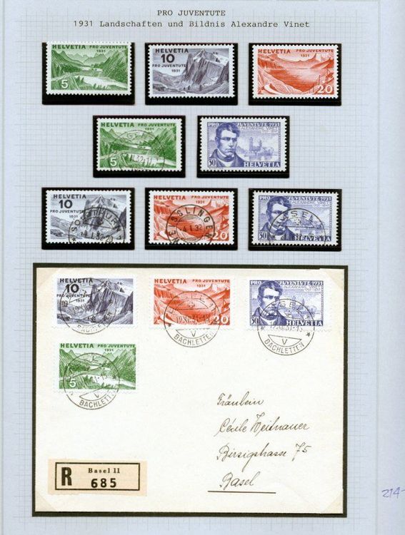 P. JUVENTUTE 1931 BRIEF, SATZ GEST.VOLL (Gebraucht) in Sarmenstorf für CHF 76 – mit Lieferung ...