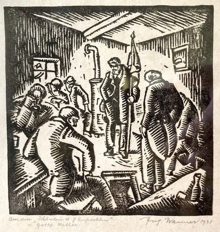 🌟Holzschnitt August Wanner 1921 Gottfried Keller Fähnlein🌟 (Gebraucht) in Gebenstorf für CHF 55 ...