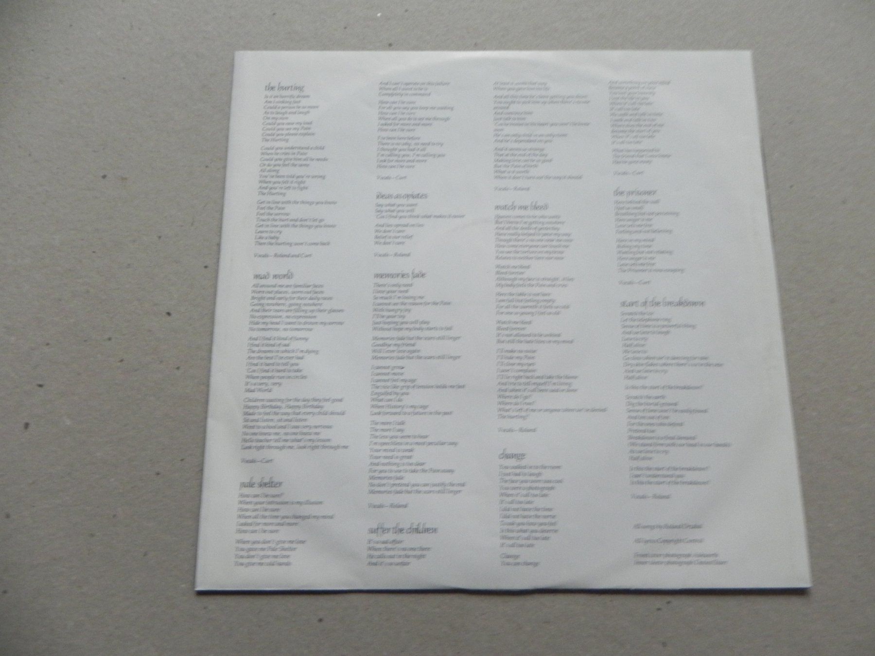 LP brit. Synt Pop New Wave Tears for Fears 1983 The Hurting (Gebraucht ...