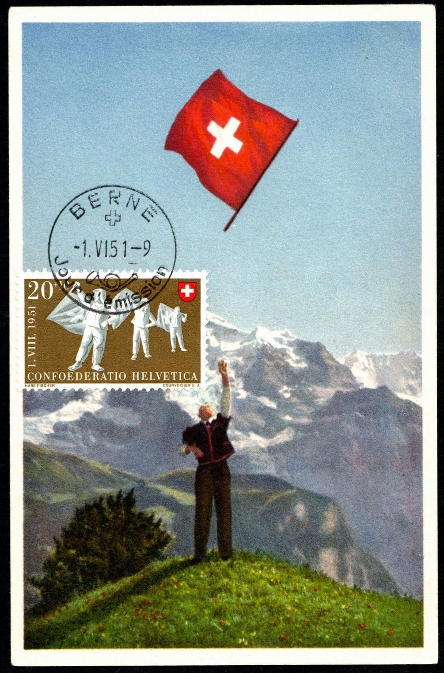 Maximumkarte MK Fahnenschwingen B53 Pro Patria 1951 ET BERNE (Neu und ...