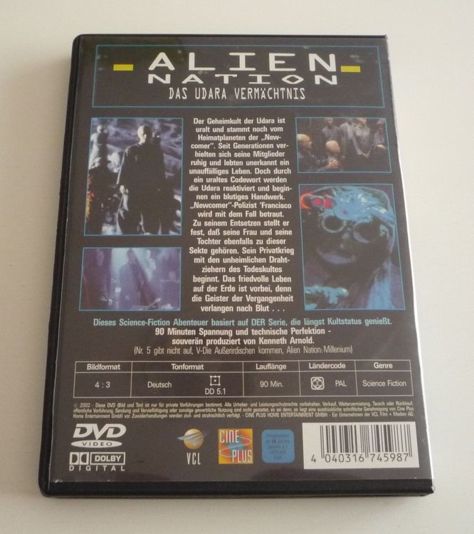 Alien Nation – Das Udara Vermächtnis (DVD) (Gebraucht) in Aarau für CHF ...