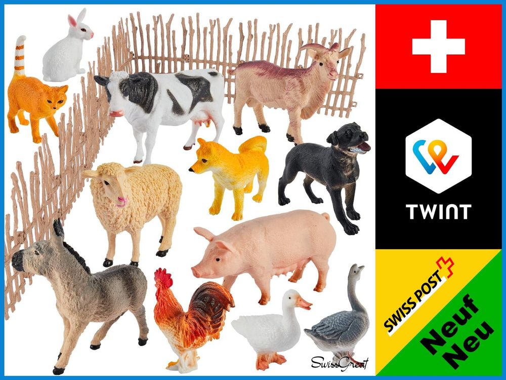 Set mit Tieren auf dem Bauernhof mit Zaun (Neu und originalverpackt) in Develier für CHF 33.5 ...