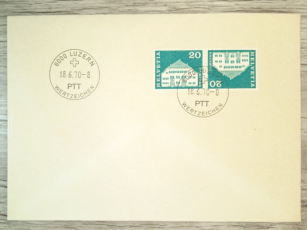 TR60 Enveloppe + Timbre Suisse 1970 (Gebraucht) in Cousset für CHF 0.6 – mit Lieferung auf ...