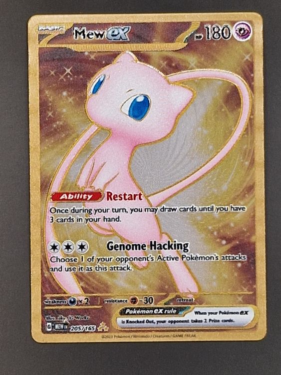 Pokemon Mew Ex Gold Metall Full Art 205/165 151 (Neu (gemäss ...