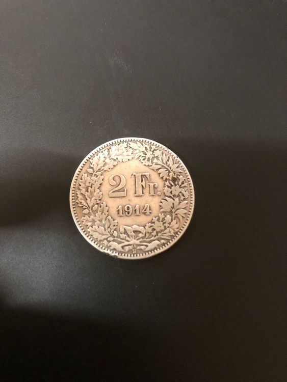 Pièce 2 chf Franken argent silver Silber Münze 1914 (Gebraucht) in Fully für CHF 6 – mit ...