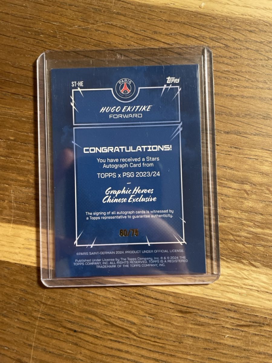 Hugo Ekitike Auto /75 Topps Autograph Issue Rookie Card (Neu (gemäss ...