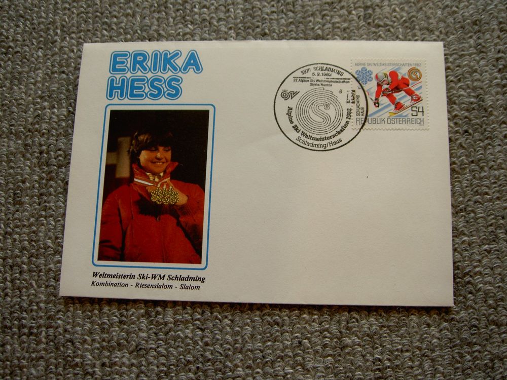 Brief "ERIKA HESS" Weltmeisterin Ski-WM Schladming 1982 | Kaufen auf Ricardo