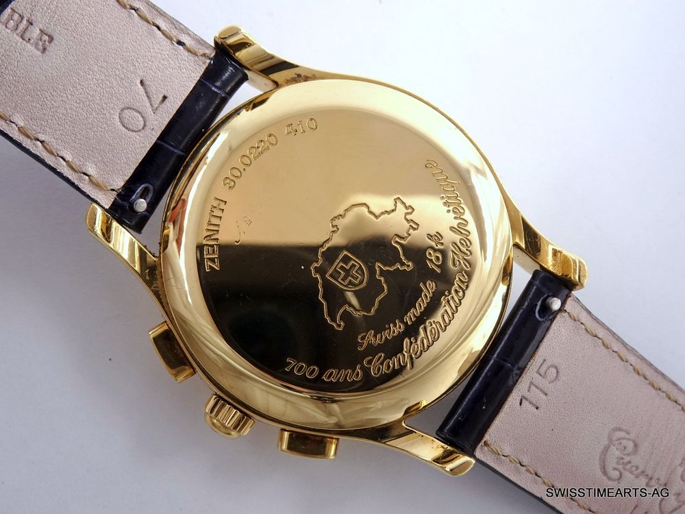 ZENITH 18K VOLLKALENDER MONDPHASE 700 JAHRE SCHWEZ LIM. 250 (Gebraucht ...