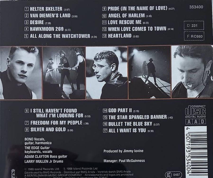 🎵 CD - U2 Rattle and Hum - Studienalbum (Gebraucht) in Matzingen für ...