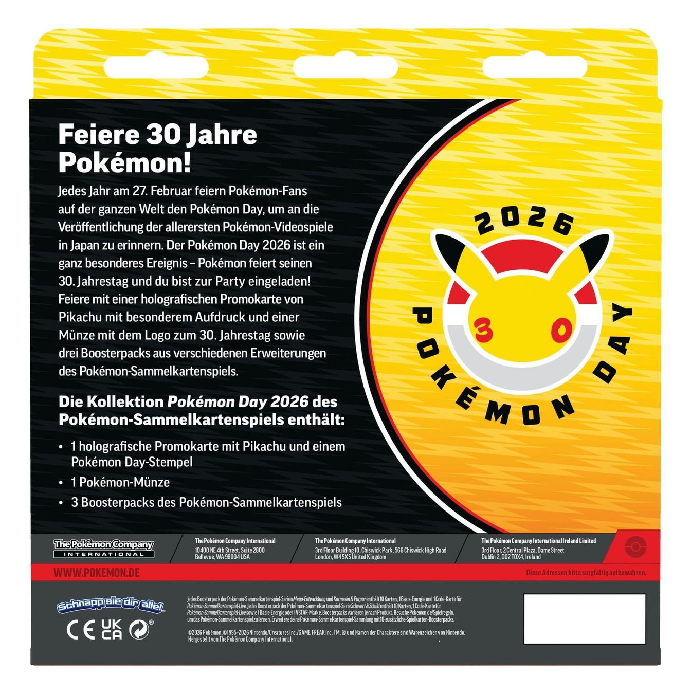 Pokémon TCG Pokémon Day 2026 Collection *ALLEMAND* (Neu und ...