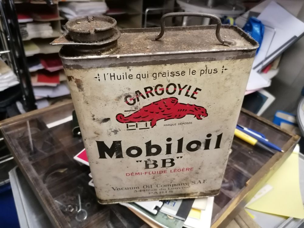 Mobiloil Cargoyle collector antik bidon oil castrol shell BP (D ...