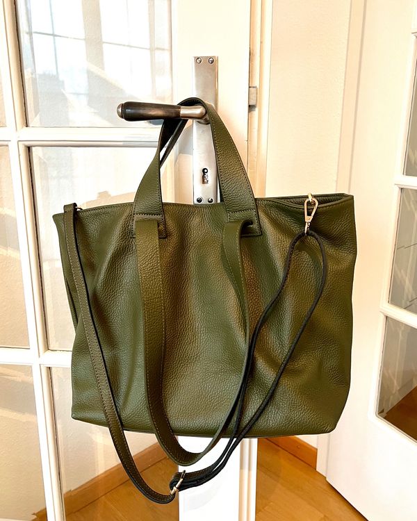 Neue Handtasche aus Leder in Olivgrün | Kaufen auf Ricardo