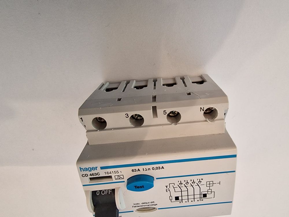 FI Schutzschalter Hager CD 463C, 4P, 63A, 30mA (Gebraucht) in Buchrain ...