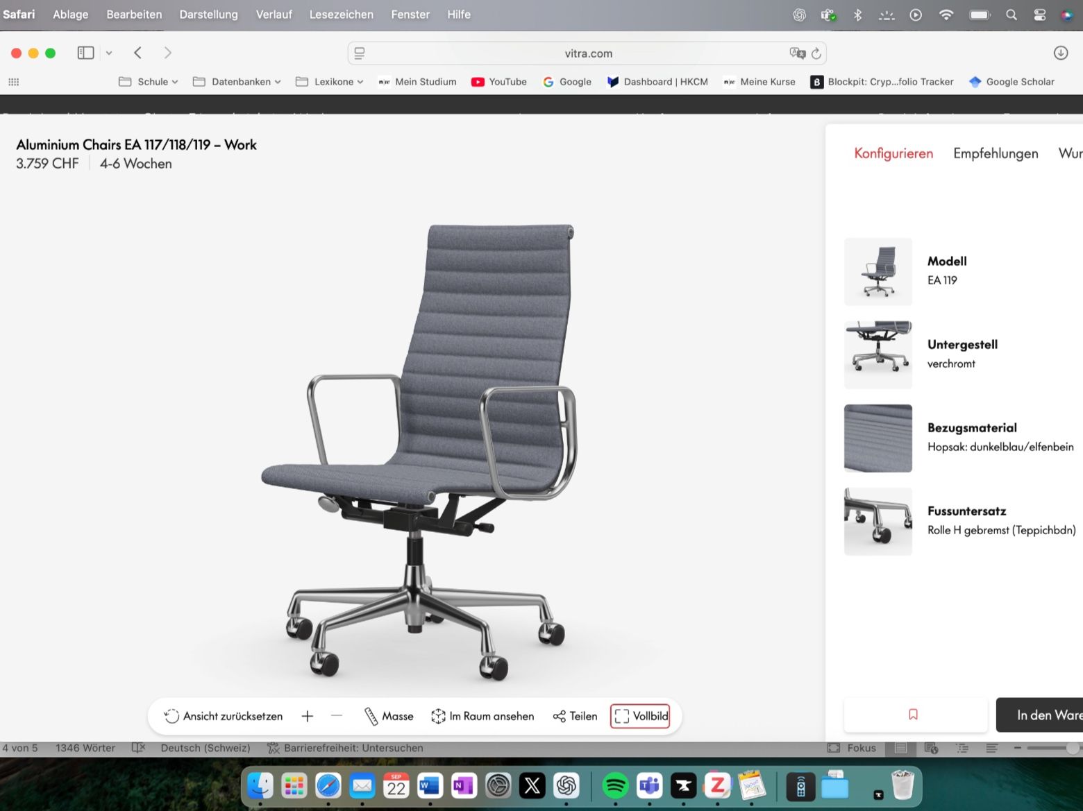 Vitra Chair EA 119 (Gebraucht) in Oberwil BL für CHF 889 – nur Abholung ...