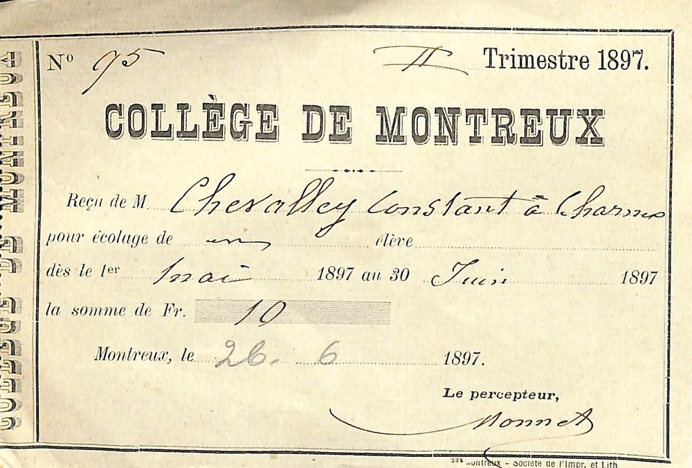 Ecolage Collège de Montreux 1879 Chavalley Constant Chernex | Kaufen ...