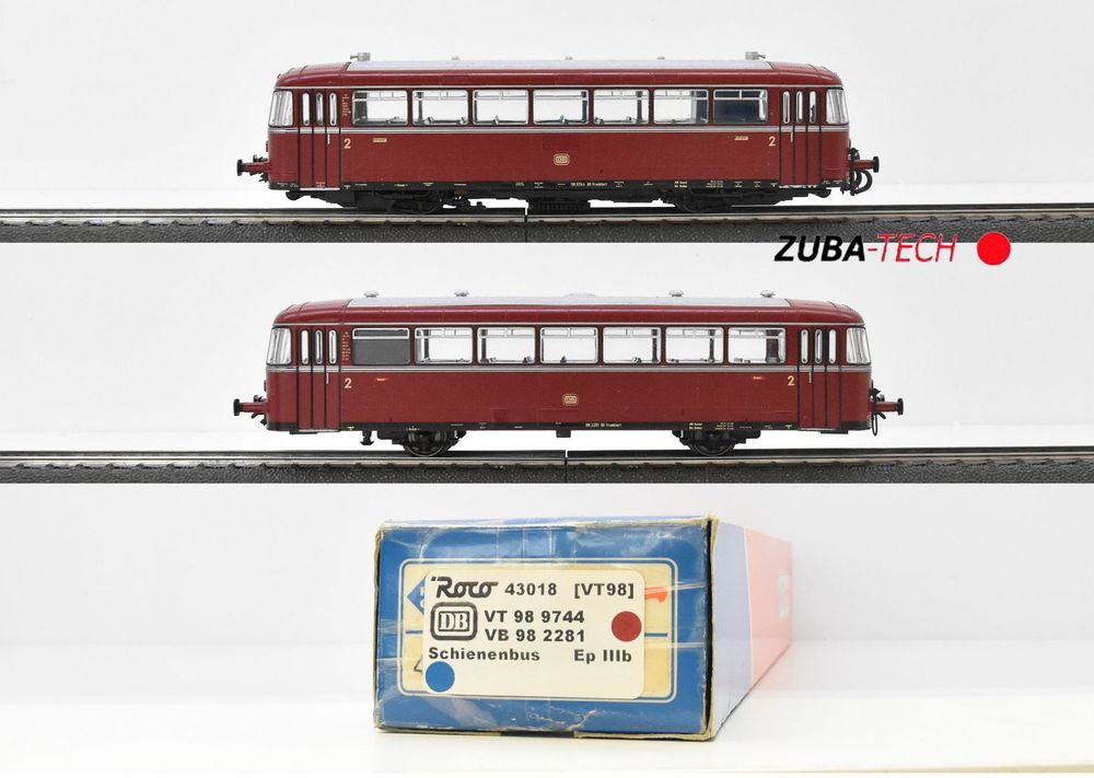 Roco 43018 Schienenbus VT 98 + Beiwagen DB H0 GS OVP (Gebraucht) in St ...