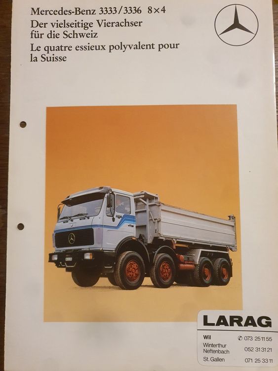Mercedes 3333 / 3336 8x4 2.3 / 2.5 m Schweiz Prospekt ZZ (Gebraucht) in ...