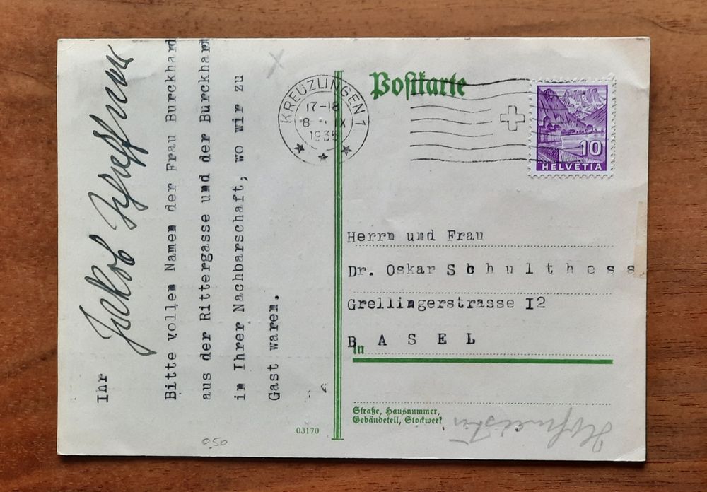 Carte postale avec timbre ancien 1935 | Kaufen auf Ricardo