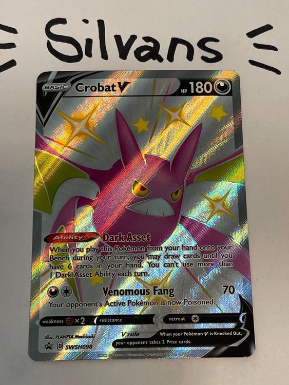 Crobat V Full Art Shiny Black Star Promo SWSH098 Englisch | Kaufen auf ...