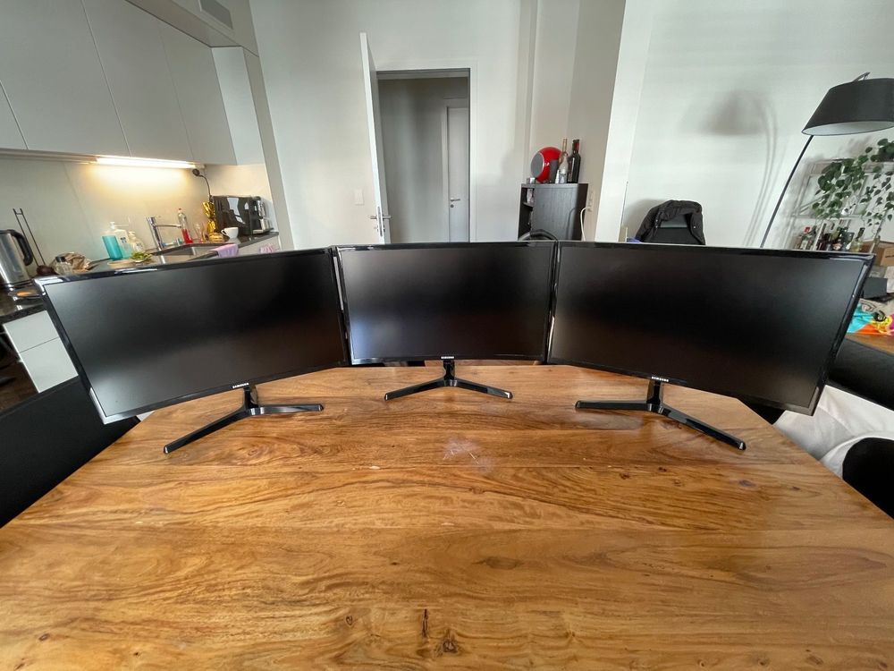 3x Samsung C24F396FHU 60,9 cm (24 Zoll) Curved Monitor (Gebraucht) in ...