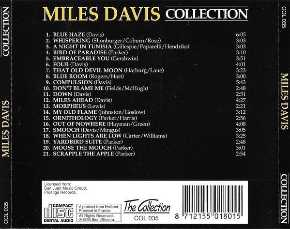 Miles Davis - inc. "Blue Haze", "Bird of Paradise", "Four", (D'occasion ...
