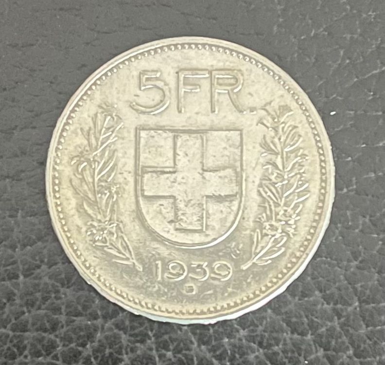 5 Franken 1939 Silber (Gebraucht) in Allschwil für CHF 10 – mit Lieferung auf Ricardo kaufen