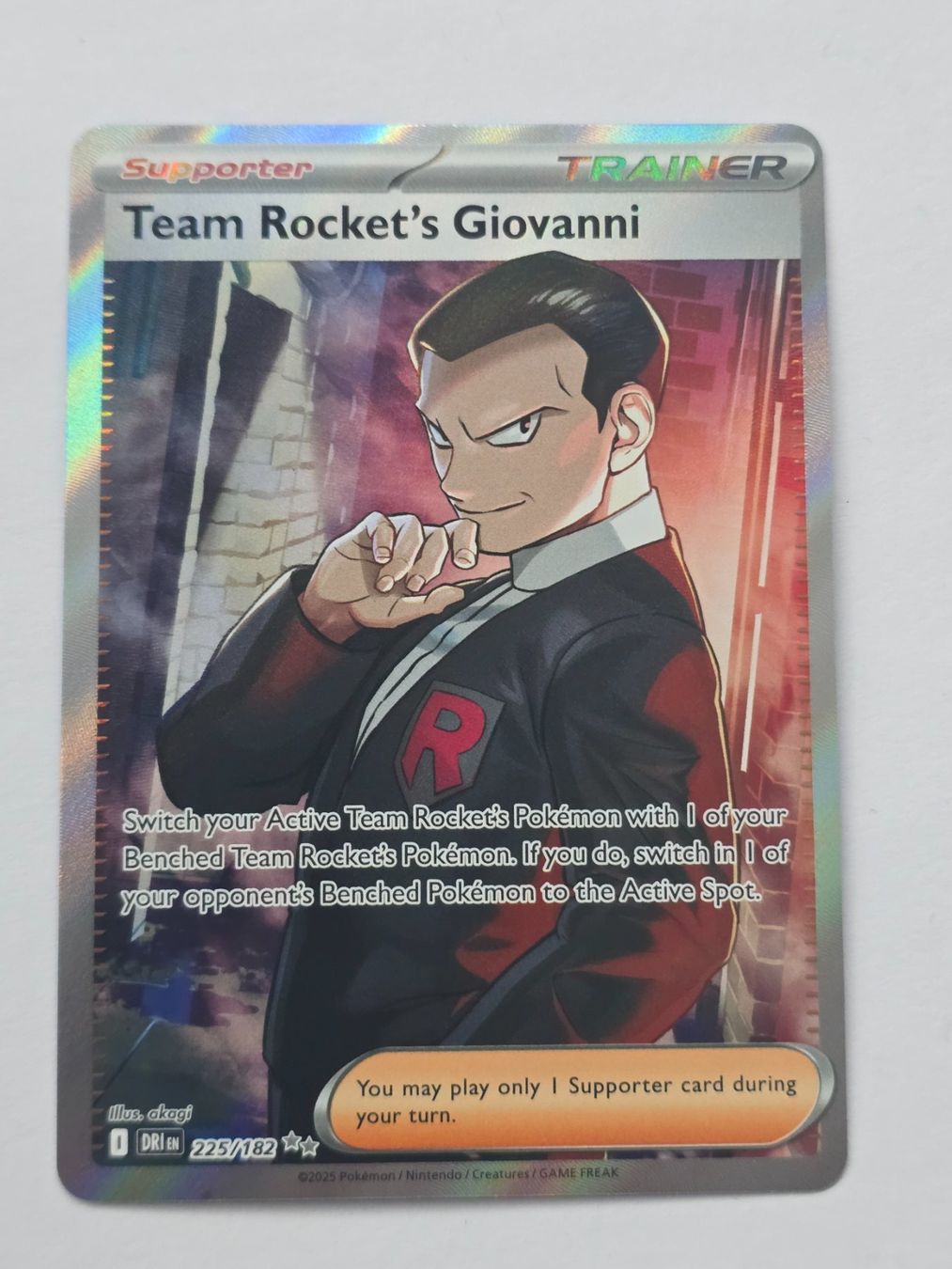 🇬🇧 Pokemon Destined Rivals Team Rocket's Giovanni 225/182 (Gebraucht ...