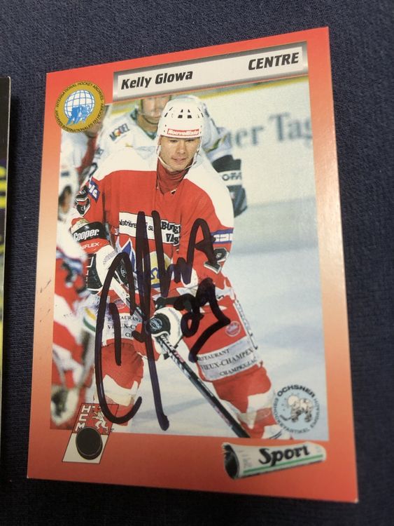 Kelly Glowa Martigny Sierre Langnau Hockey Card signiert (Gebraucht) in ...